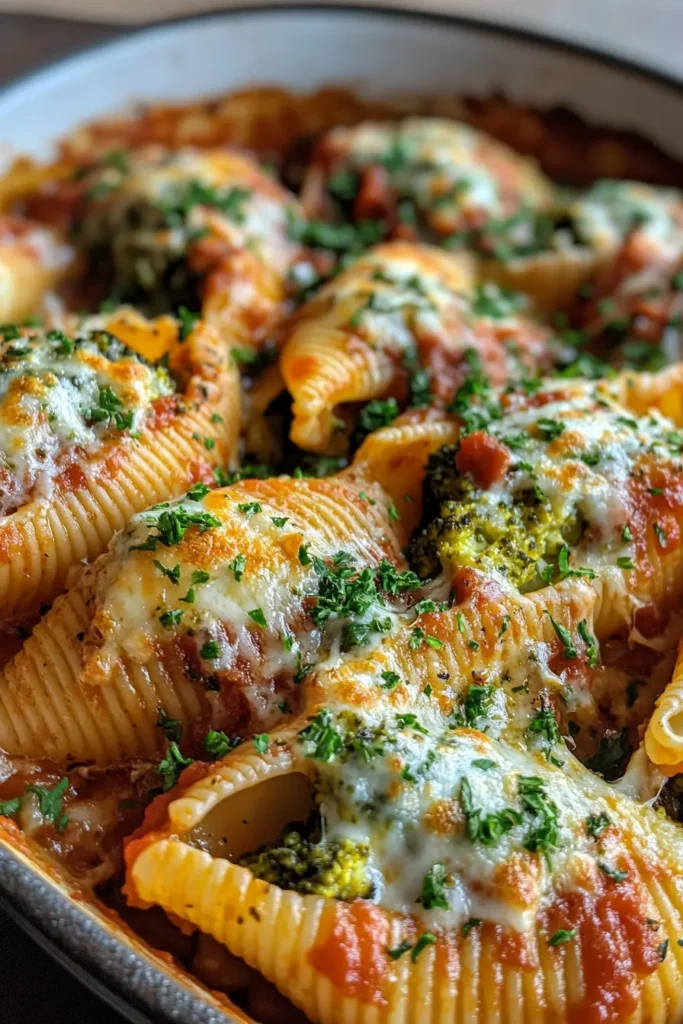 Garlic & Broccoli Stuffed Shells - Recipes Time