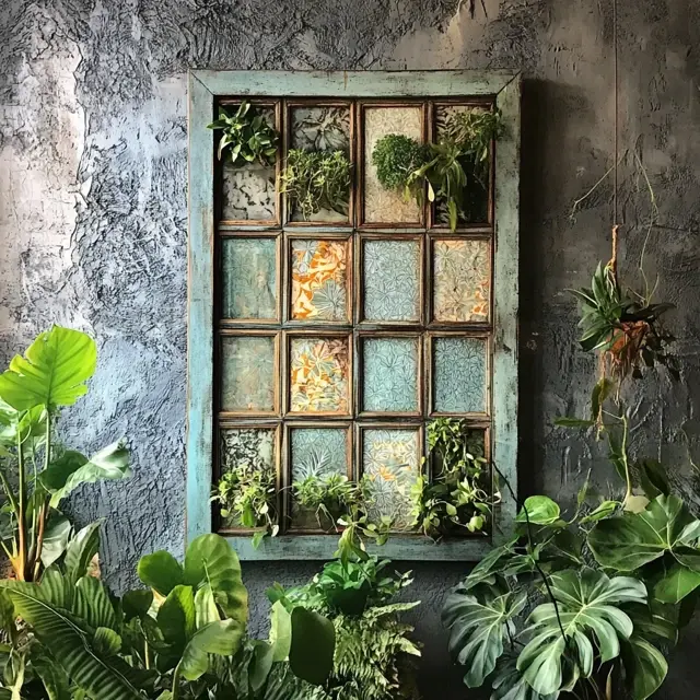 Turning Old Windows into Eco-Friendly Wall Art - Recipes Time