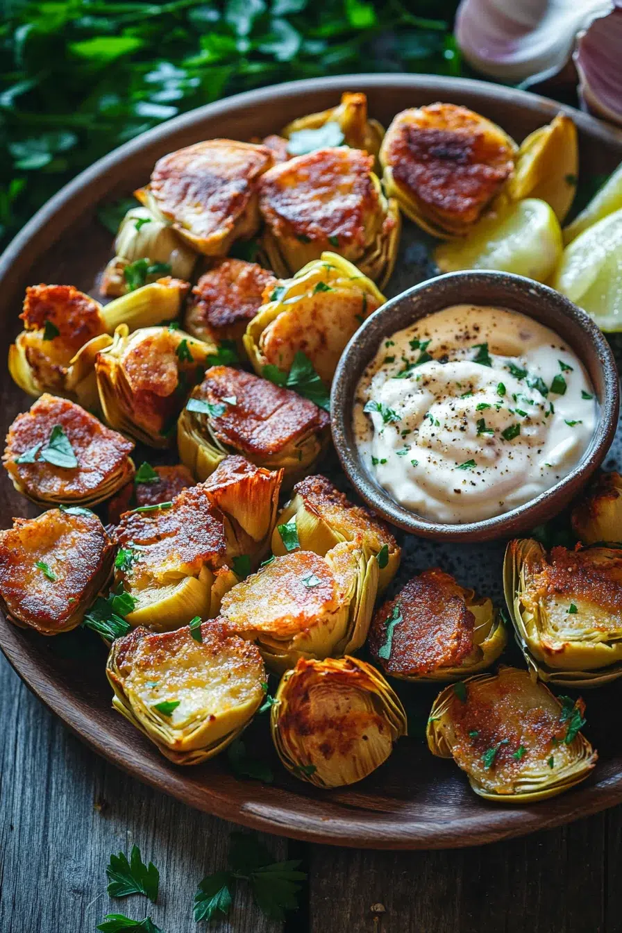 Crispy Baked Artichoke Hearts with Garlic Aioli - Recipes Time
