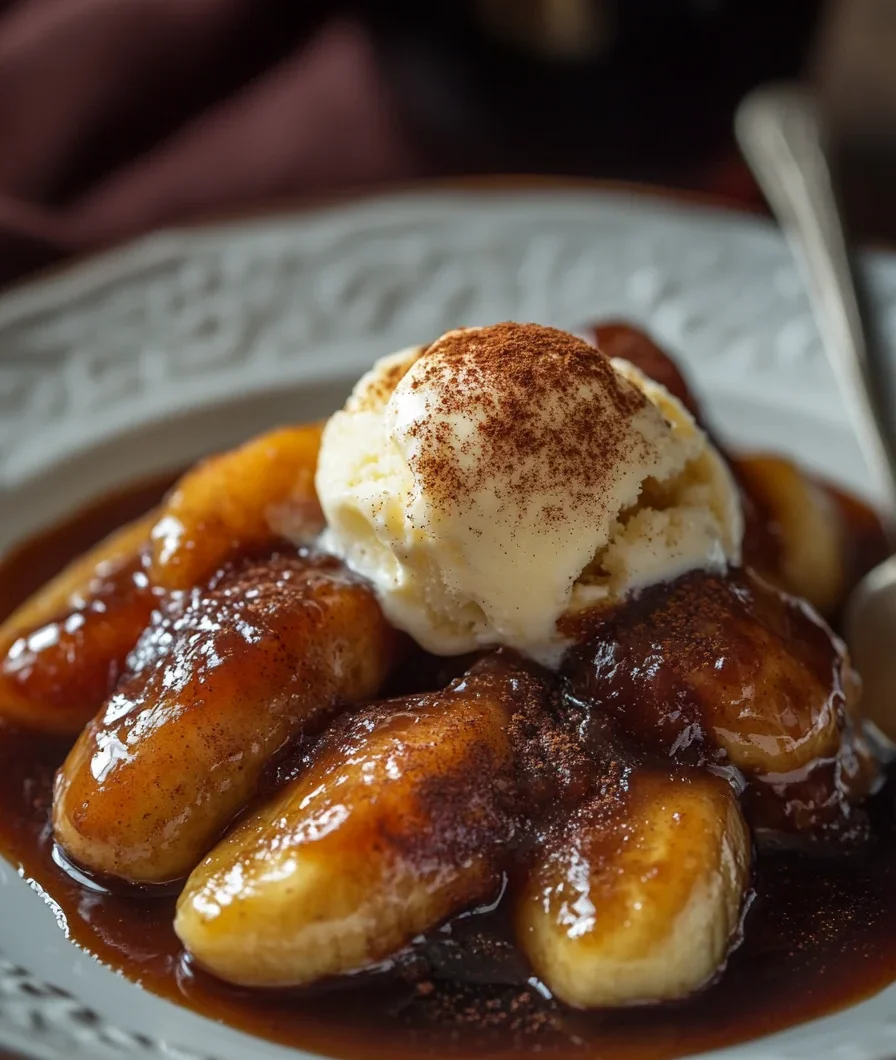 Caramelized Banana Foster with Vanilla Ice Cream - Recipes Time