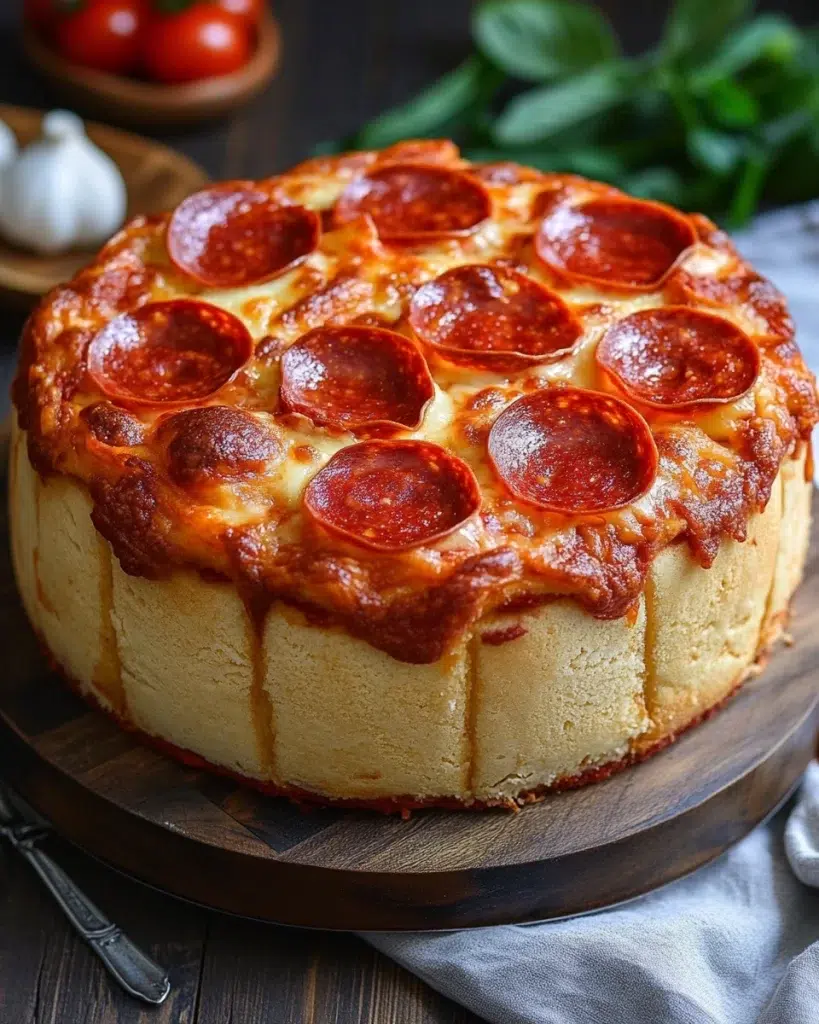 Pepperoni Pizza Cake – The Ultimate Deep-Dish Pizza Experience ...