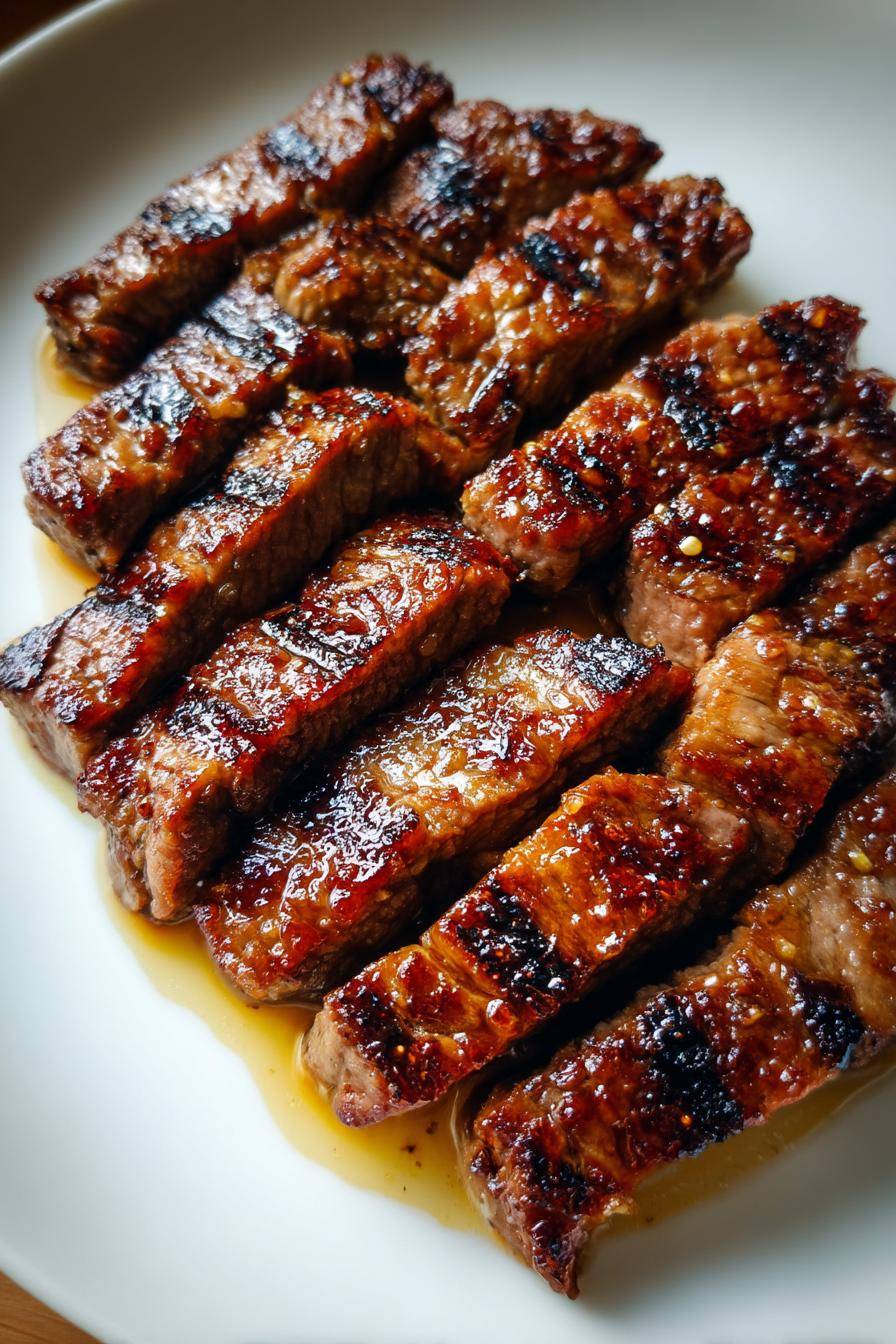 18-Minute Grill Pan Honey Glazed Steak Strips - Irresistibly Juicy ...